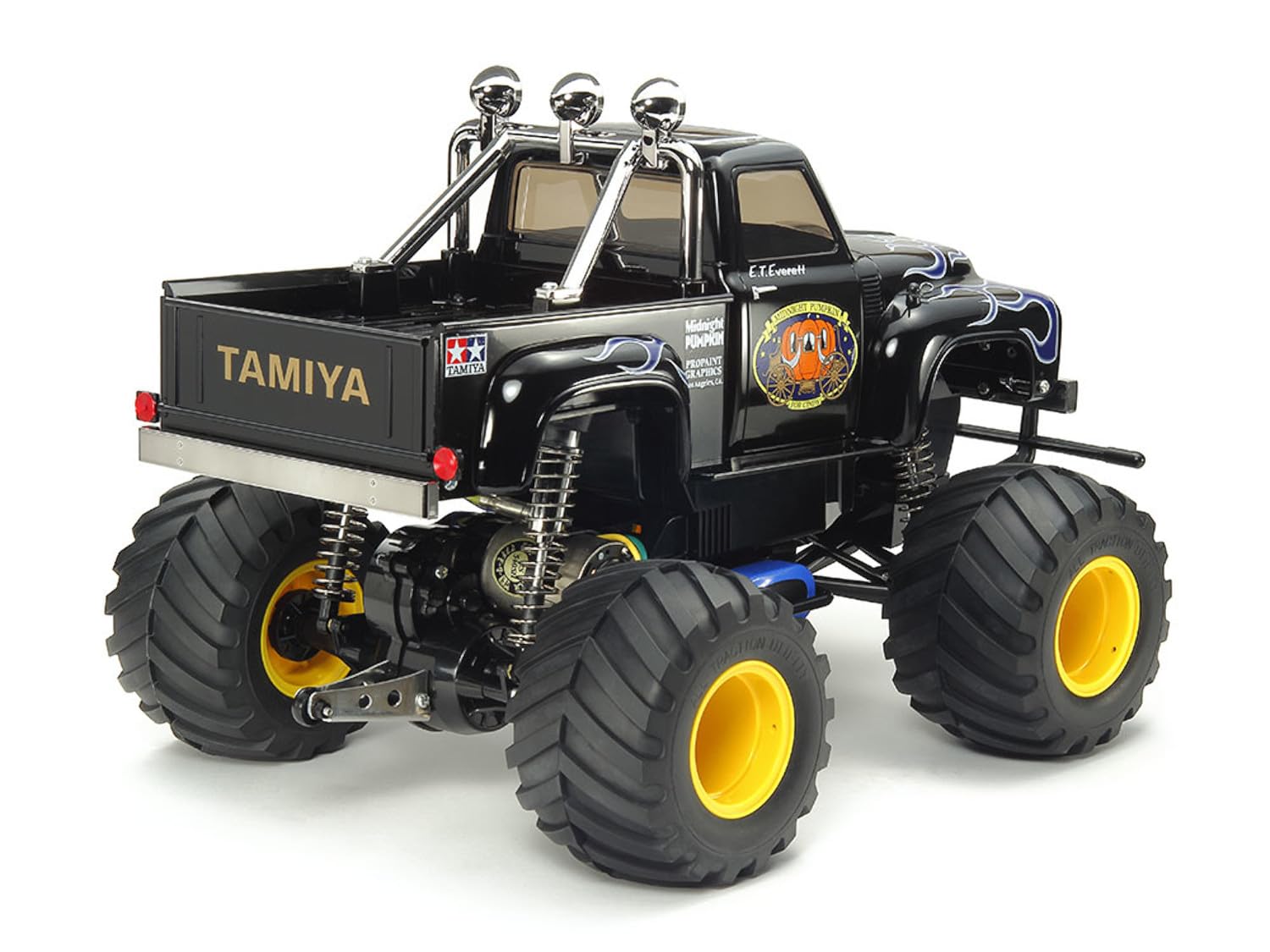 Tamiya TAM58547 The Midnight Pumpkin, Black Edition 1/12 Monster Truck Kit, Brown