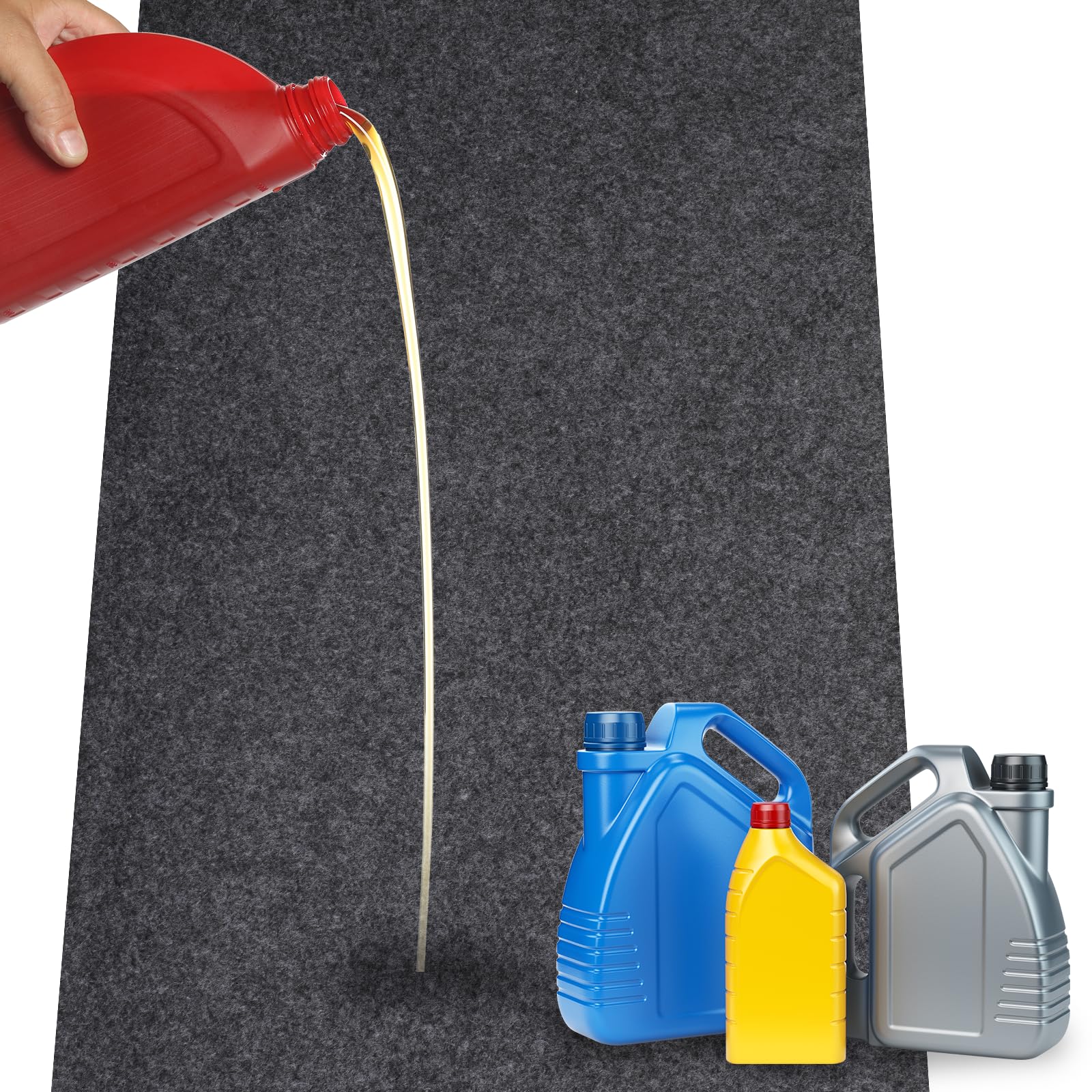 yeesport Garage Floor Mat, 6.6×7.6Ft Absorbent Oil Spill Mat with Waterproof Backing, Reusable Non-Slip Oil Pad, Cuttable Parking Mat, Spillproof Floor Protective Pad