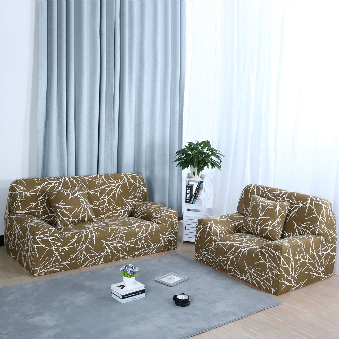 uxcell Printed Sofa Cover Stretch Couch Covers Elastic Universal Furniture Slipcovers, Small