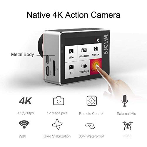 SJCAM SJ7 Star Ambarella A12S75 Native 4K Action Camera, 30fps, Wi-Fi, Waterproof, Gyro Stabilization, Black