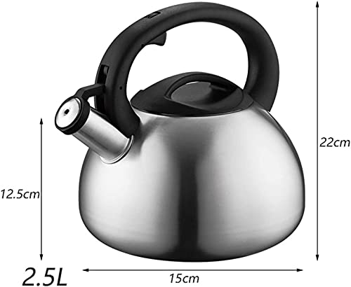 Stove Top Whistling Tea Kettle Stove Top Whistle Kettle Stainless Steel Kettle with Cold Ergonomic Handle and Straight Down Nozzle Stainless Steel Teakettle