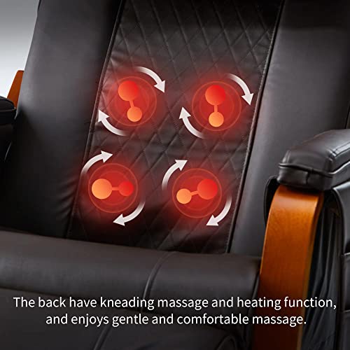 Yehha Rocking Living Room, PU Leather Electric Recliner w/Remote Control, 5 Angle Adjustments & Six Massage Modes, Single Sofa Home Theater Chairs, Dark Brown