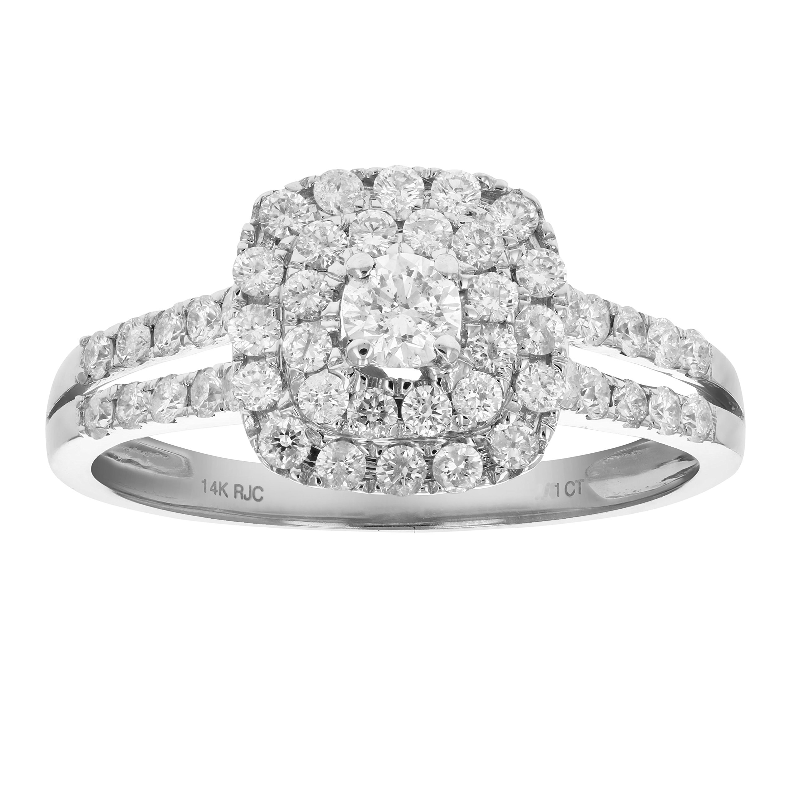 Vir Jewels 1 cttw Diamond Wedding Engagement Ring 14K White Gold Cushion Shape Bridal Size 5