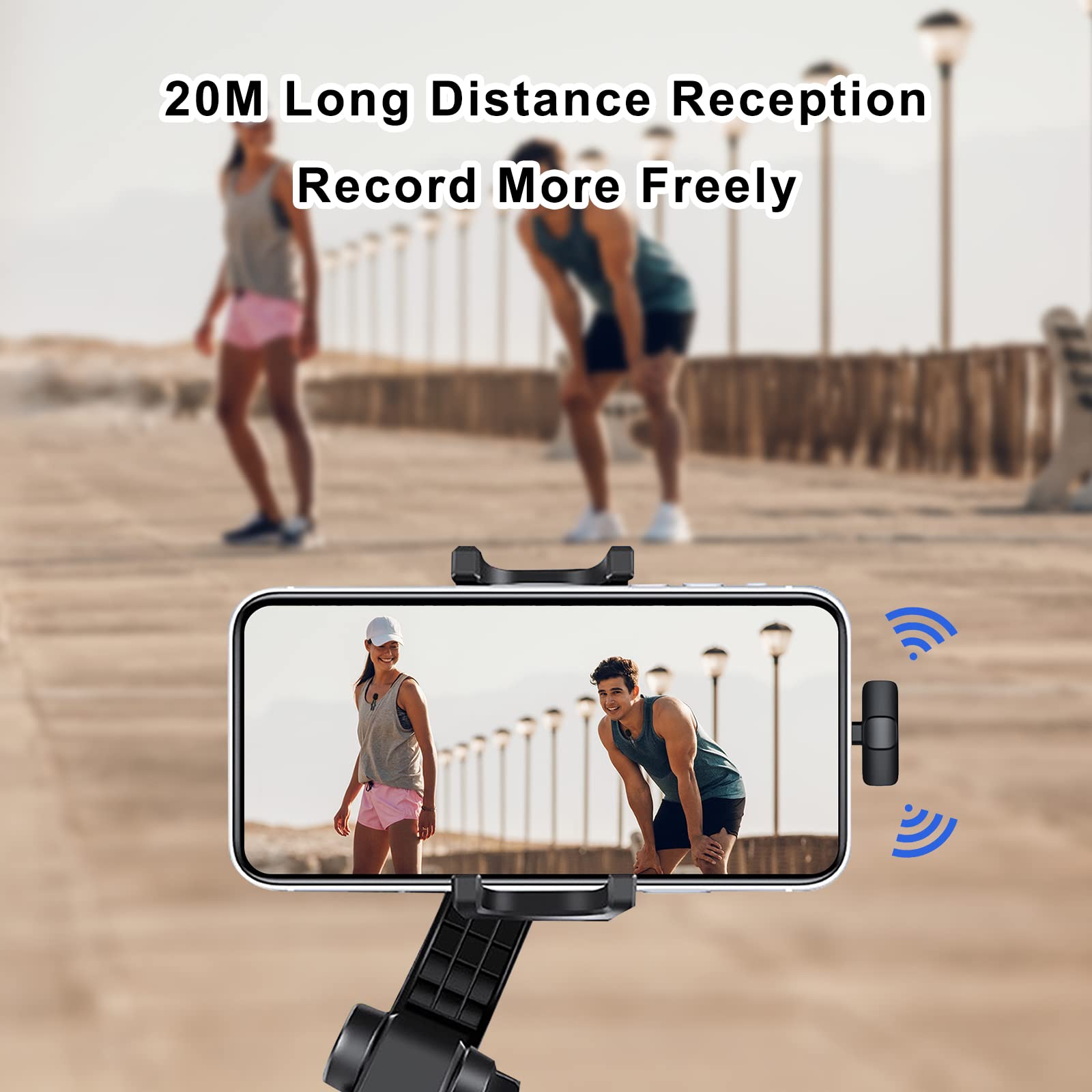 Wireless Lavalier Microphone for iPhone iPad,AI Noise Reduction Wireless Lavalier Mic,Lapel Clip-on Wireless Mic System,Clear Audio and Plug-Play Mic for TIK Tok,Live Stream,Interview,Vlog,YouTube