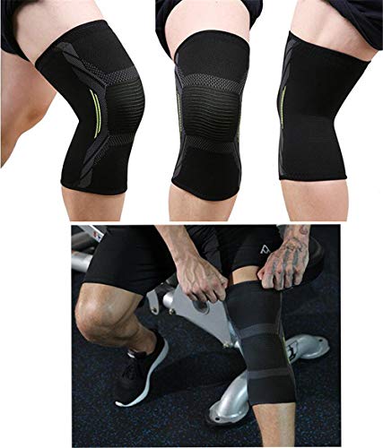 ZJDU Knee Compression Sleeve Support for Running, Jogging, Sports - Brace for Joint Pain Relief, Arthritis and Injury Recovery,1pcs,L
