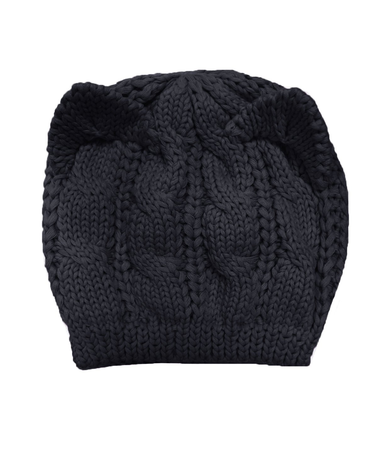 V28 Women Men Girls Boys Teens Cute Cat Ear Knit Cable Xmas Hat Cap Beanie Kittenear Black Medium