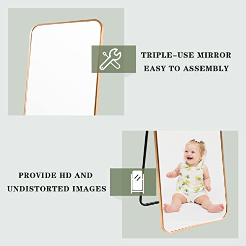 WIFTREY Full Length Mirror 65x24 Floor Standing, Wall Mounted, Leaning, Decorative Bedroom Living Room Standup Wall Full Body Long Hanging Large Size Tall White Frame Mirror
