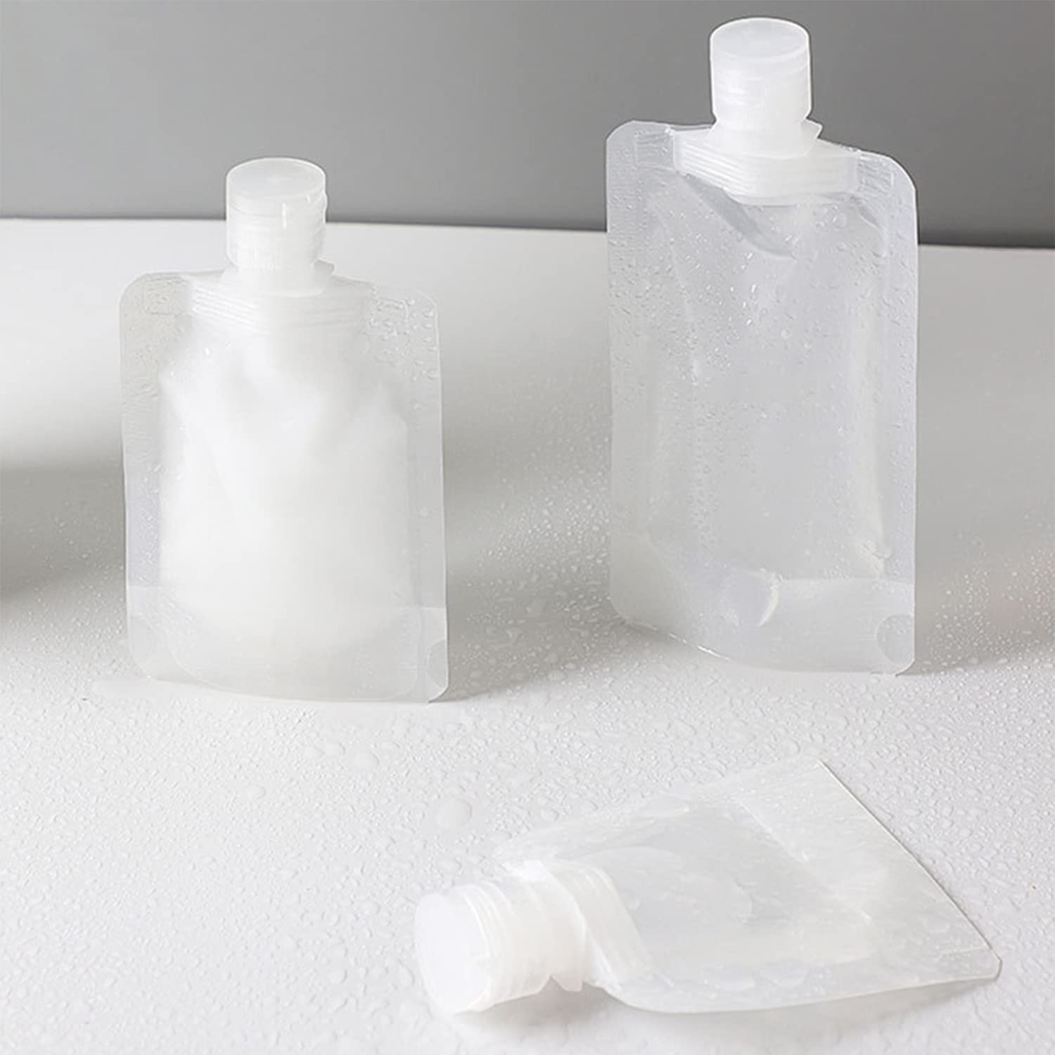VCZH Travel Pouches for Toiletries 13 Pack, Travel Bottles for Toiletries,TSA Approved Squeeze Flat Bottle Pouches, Great for Trips with Refillable Travel Accessories (30ml/50ml/100ml)