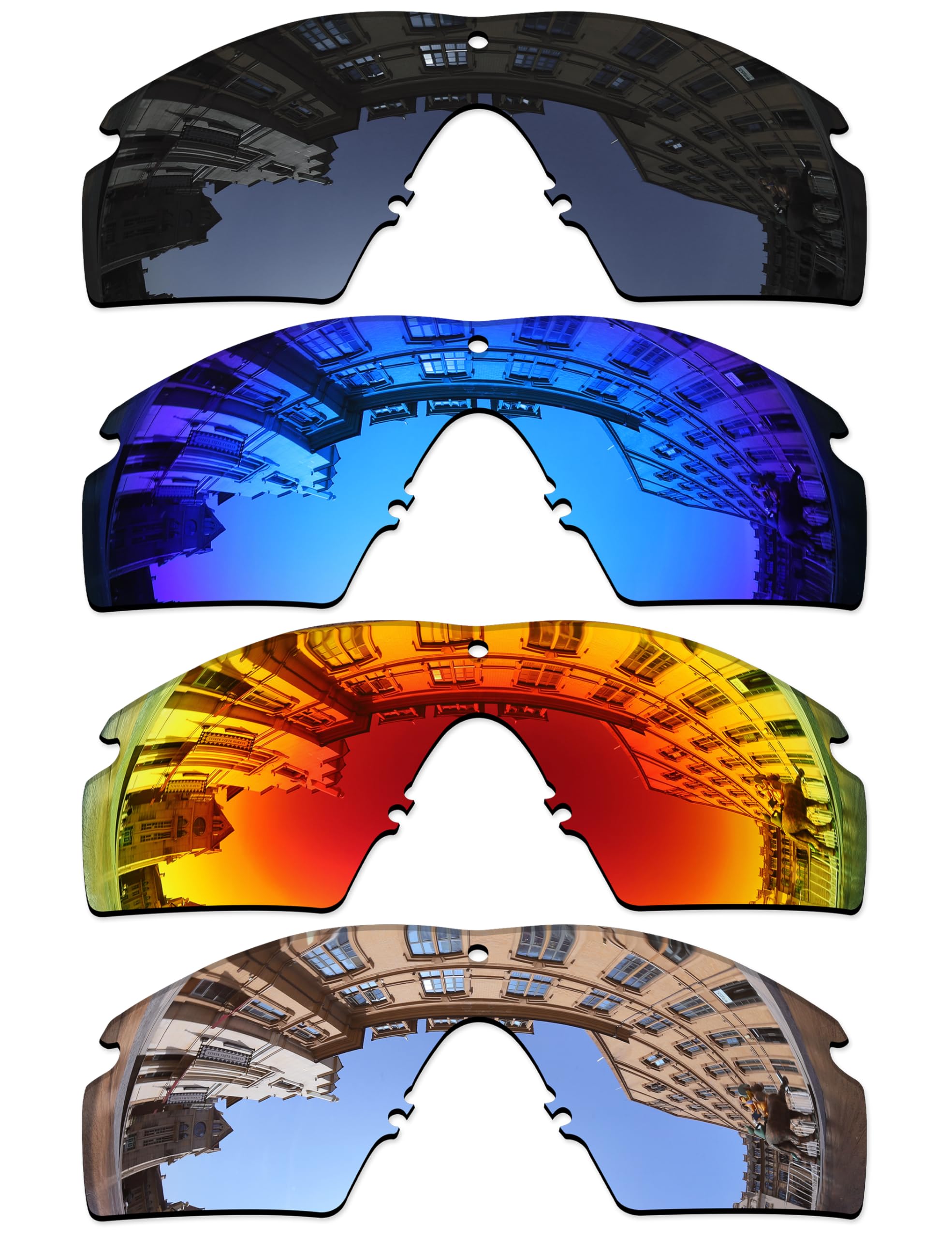 Vonxyz Set of 4 Lenses Replacement for Oakley M Frame 2.0 Strike Sunglass Combo Pack