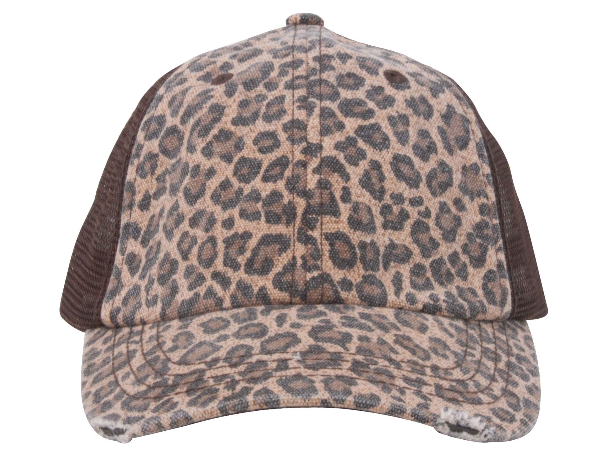 Women's Print Mesh Canvas Trucker Baseball Cap Hat