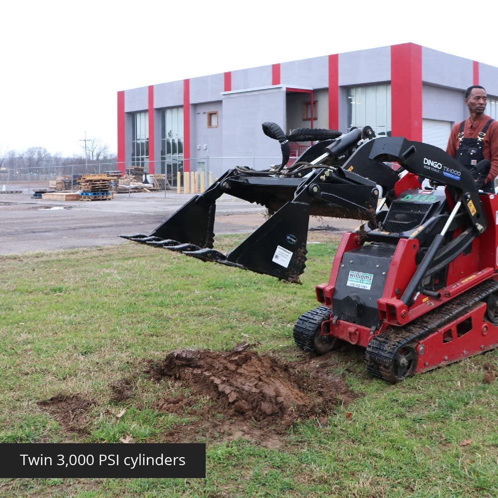 Titan Attachments 41" 4-in-1 Combo Mini Skid Steer Bucket with Teeth, 8 CU FT Capacity, Quick Tach Mounting, Grapple, Bulldoze, Back-Fill, Spread, Load, Dig, and Fine Grade