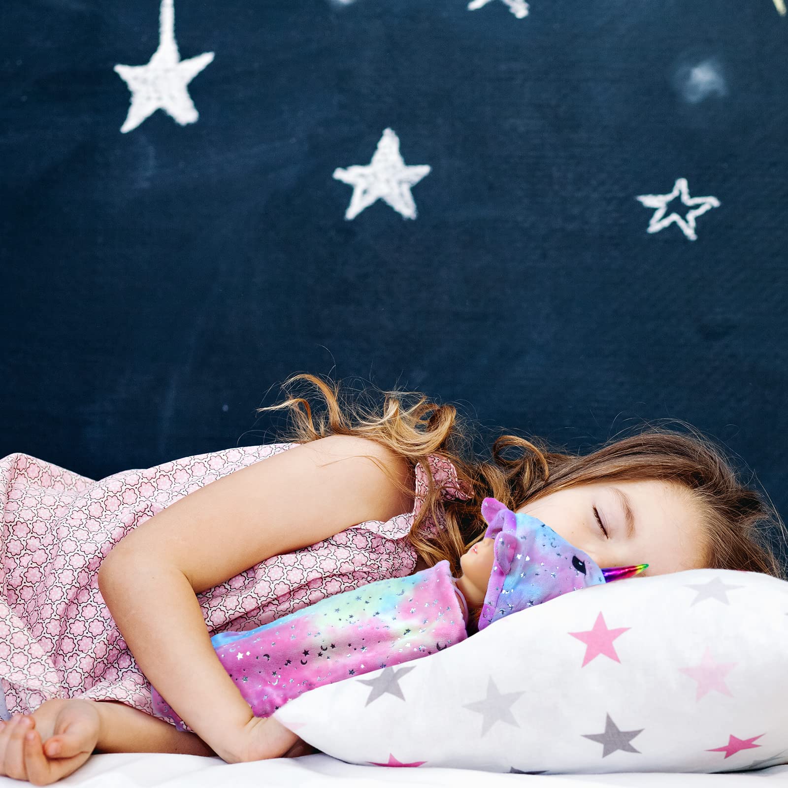 WONDOLL 18-inch-Doll-Clothes and Unicorn Reversible-Doll-Sleeping-Bag Set with Headband Compatible with All 18-inch Dolls Accessories for Kids