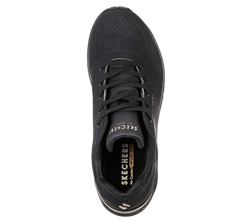 Skechers womens Skecher Street Women's Uno - Stand on Air Sneaker, Black/Black, 9 US