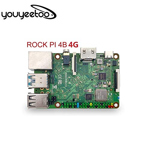 youyeetoo Rock PI 4B V1.4 Rockchip RK3399 ARM Cortex Six Core SBC/Single Board Computer Compatible with Official Raspberry Pi Display (Rock Pi4B 4G)