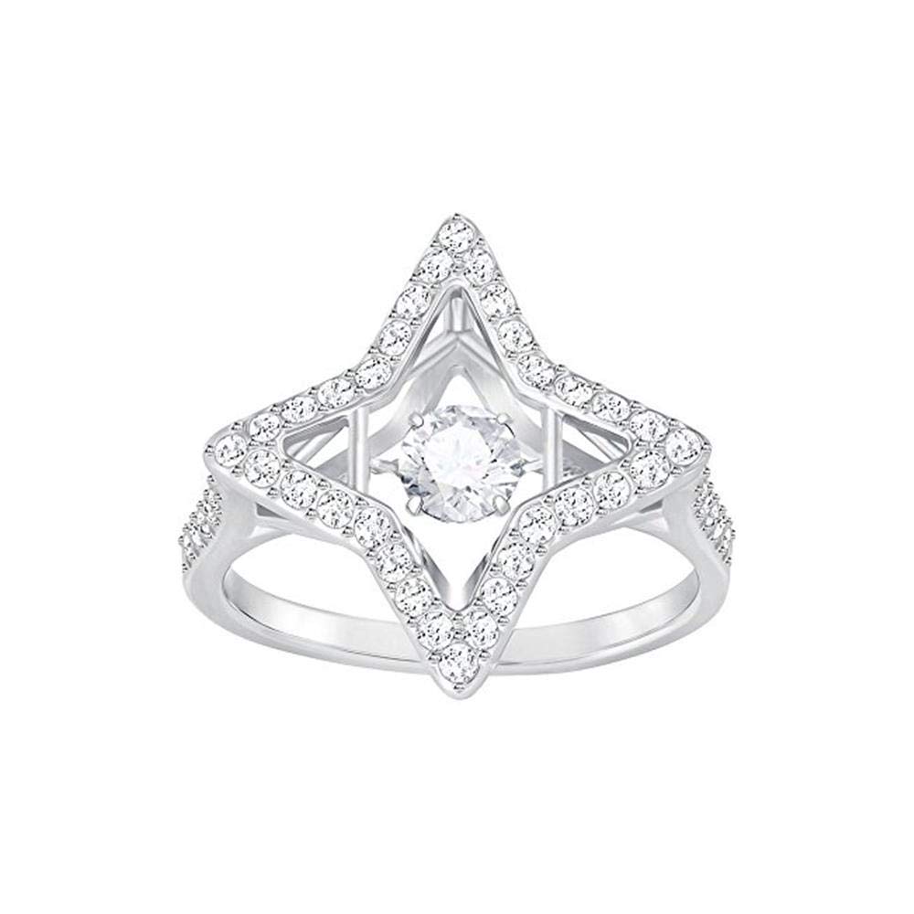 Swarovski Sparkling Rhodium-Plated Clear Crystal Cubic Zirconia Ring 5372931
