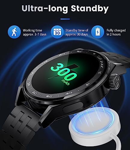 Smart Watches for Men Bluetooth Call (Answer/Make Call), 1.39'' IP68 Smartwatch for Android Phones and iPhone Compatible with Heart Rate/SpO2/Blood Pressure, Voice Assistant, Calculator, Pedometer