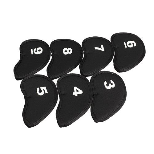 WinnerEco Golf Putter Cover, Black Set of 11pcs Golf Club Putter Iron Head Cover Case Protector Sleeve