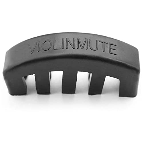 Rubber Violin Practice Mute Combo, 2 Pack Claw Style & 2 Pack Round Tourte Style Mute for Violin, Ultra Practice Silencer, Black