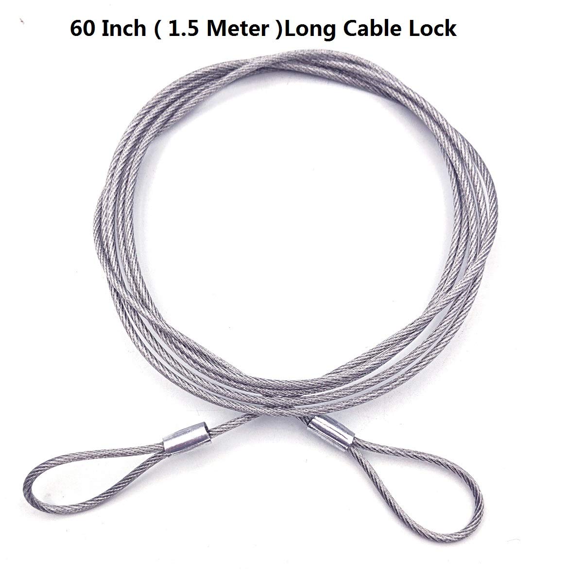 Safety Cable Lock 60’’ Long, Lightning Bulbs Hanging Safety Cable Lightweight Braided Stainless Steel by XC-Cable (60 Inch)