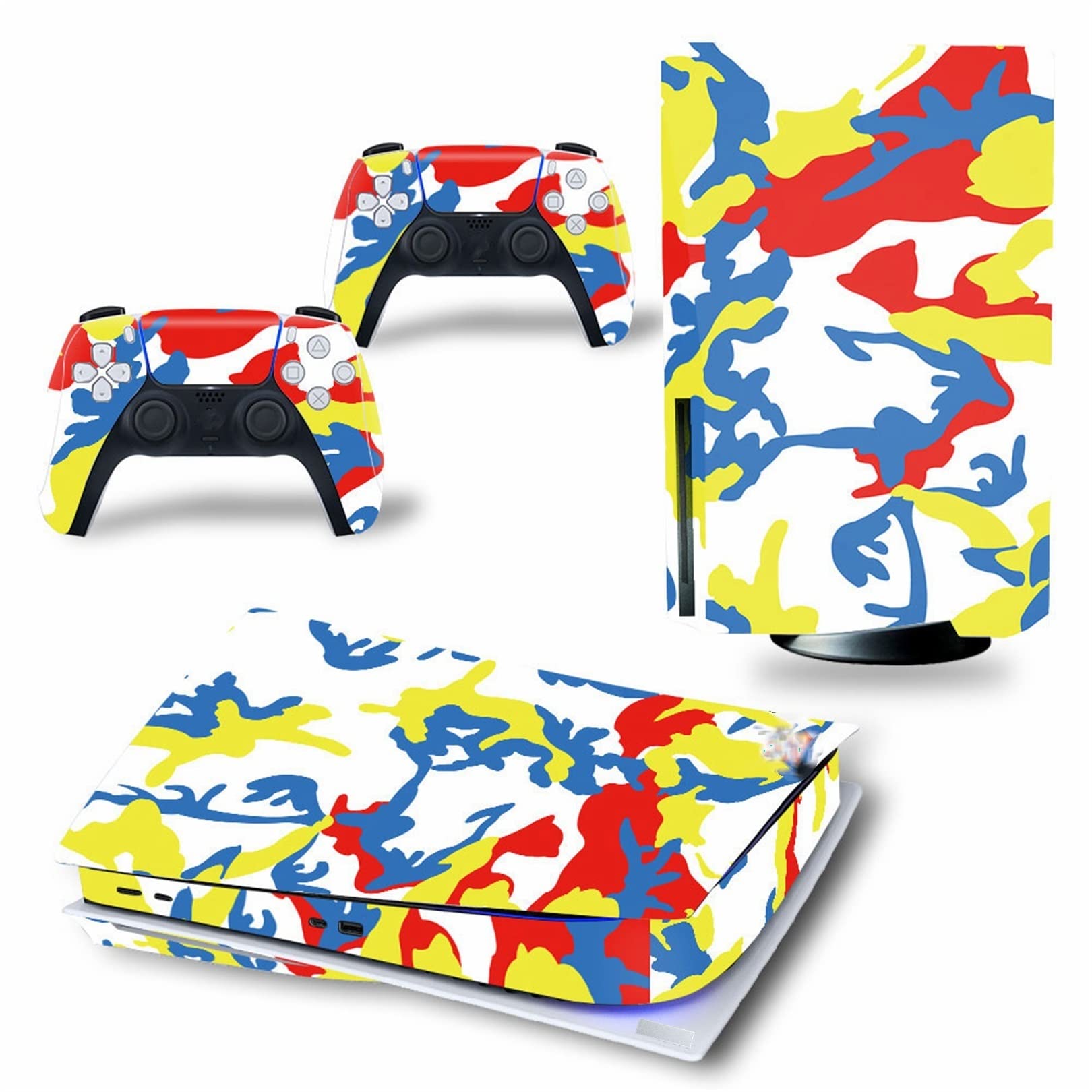 WREXIL LEEWEE for PS5 Skin Disc Edition & Digital Edition Console and Controller Vinyl Cover Skins Wraps Scratch Resistant, Compatible with for PS5 910457 No Foaming (Size : Disc Version)