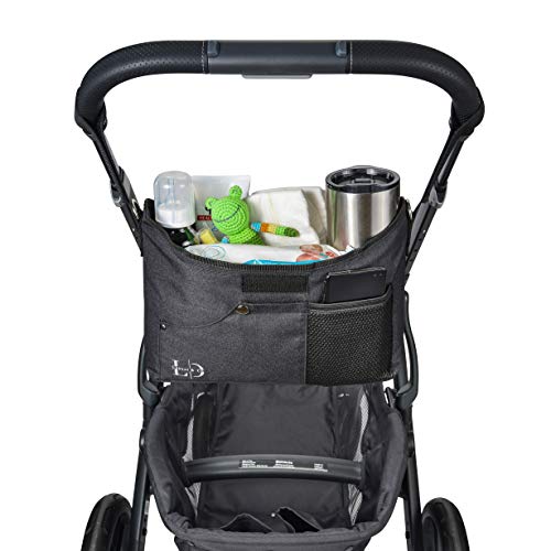 Universal Baby Stroller Organizer Bag with Cup Holder - Detachable Shoulder Strap - Great Baby Stroller Accessory -Easy Installation and Secure Fit - Smart Organizer for Mothers - 2 in 1 Organizer