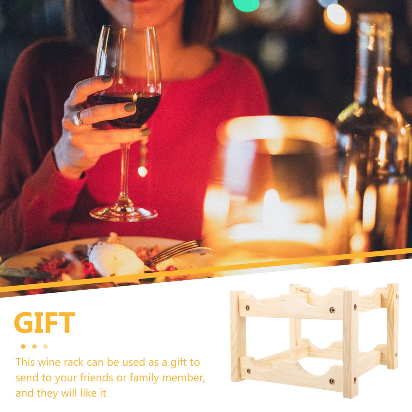 Yardwe Wooden Wine Bottle Rack countertops for Kitchen Counter Tops for Kitchens Wine Storage Holder Wine Bottle Holder Stand Small Display Stand Corner Cabinet Wine Storage Shelf