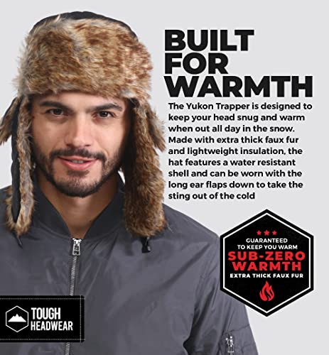 Tough Headwear Winter Trapper Hat - Russian Ushanka Trooper Aviator Hats for Men & Women - Snow Eskimo Hat with Ear Flaps