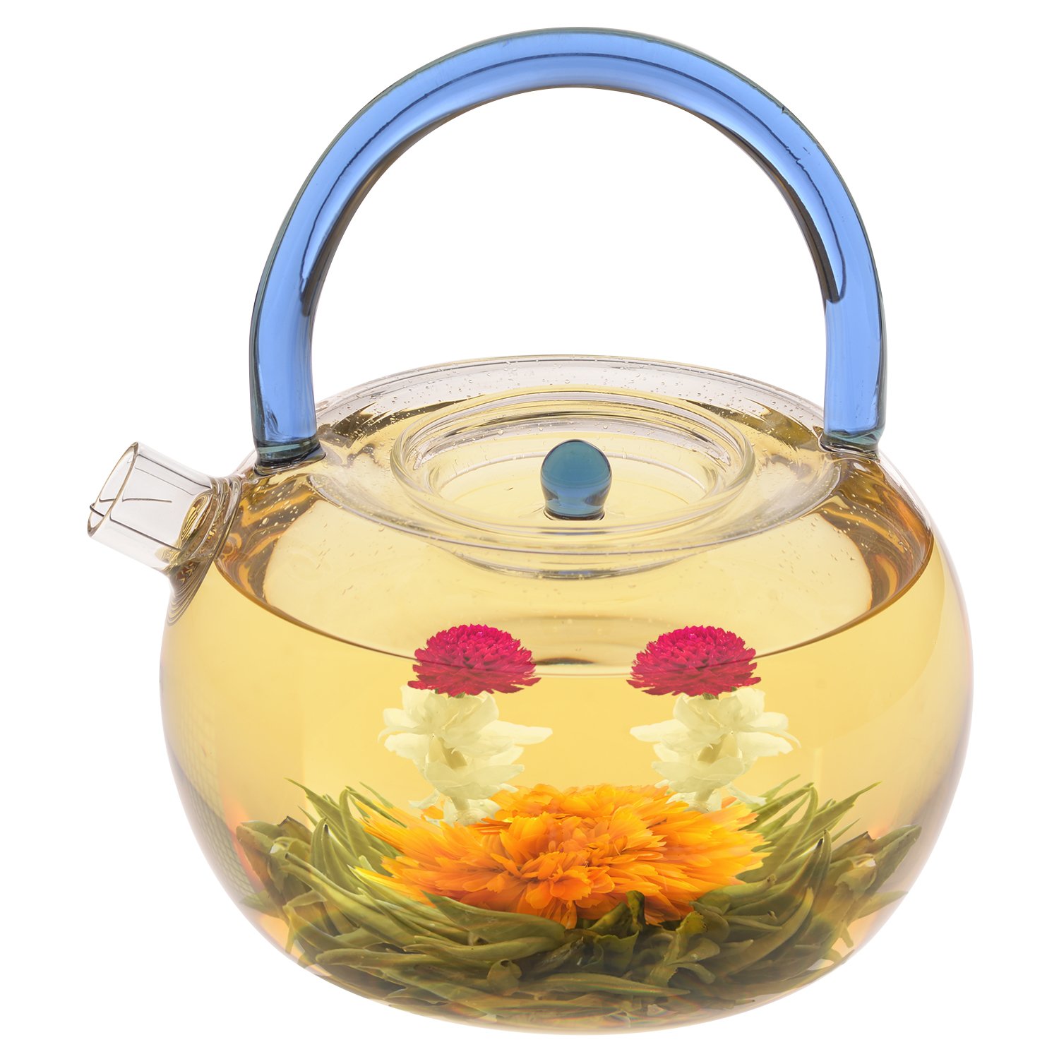 Teabloom 2 Tea Flowers (Blueberry + Acai Berry) β Hand-Tied Flowering Tea β Each Tea Blossom Can Be Steeped Multiple Times (2-Pack)