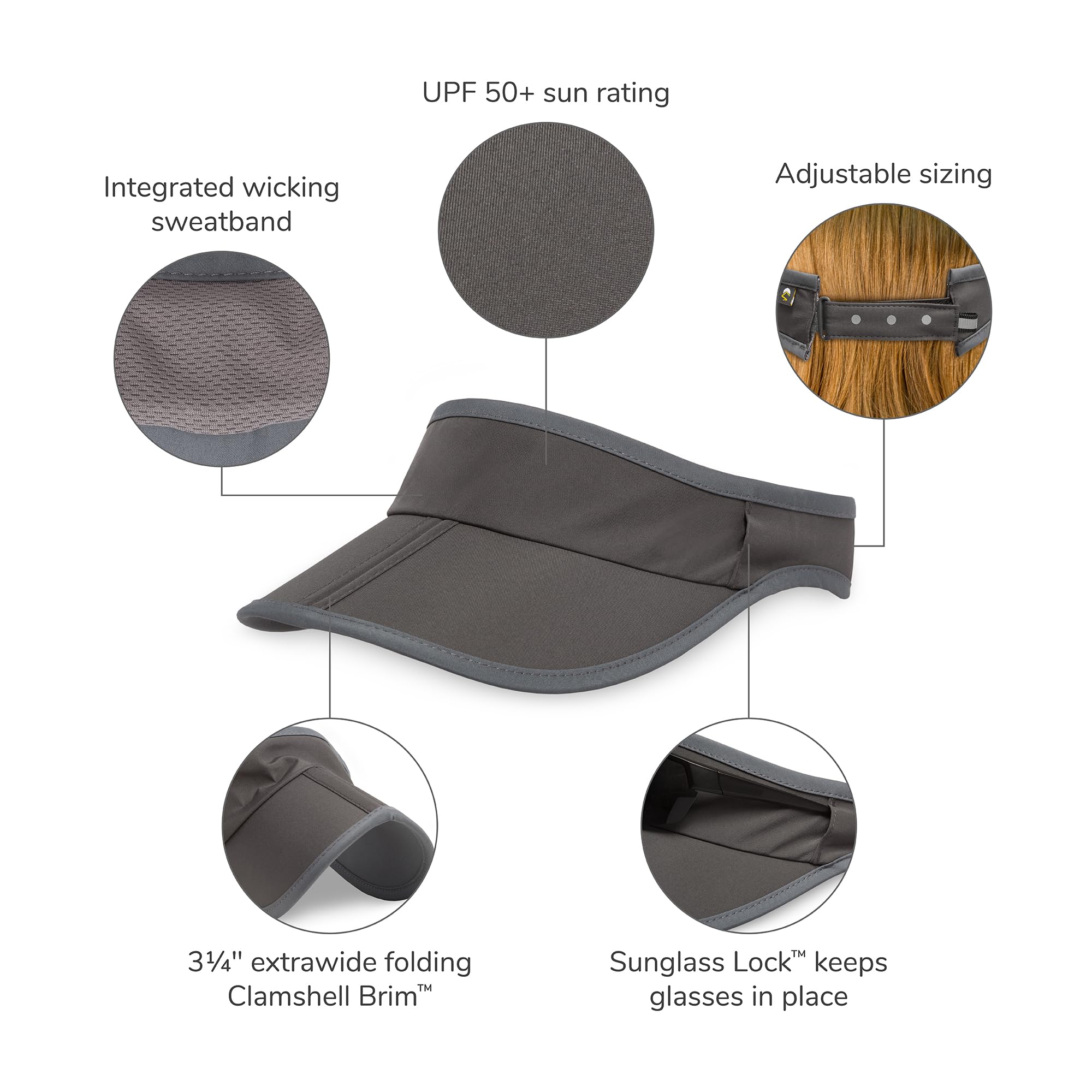 Sunday Afternoons Aero Visor, Slate, M/L