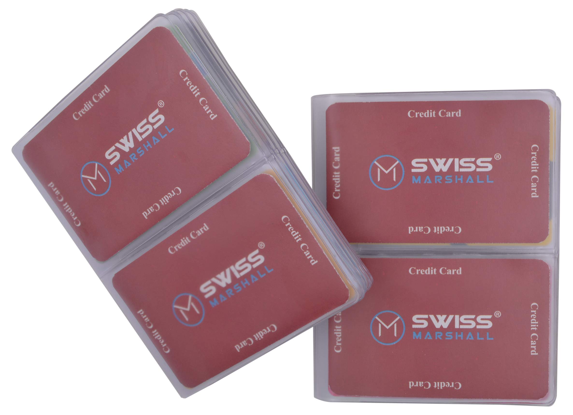 Swiss Marshall Set of 2 Heavy Duty Plastic 6 Page Hipster Wallet Inserts Side Load for Wallets MADE IN USA