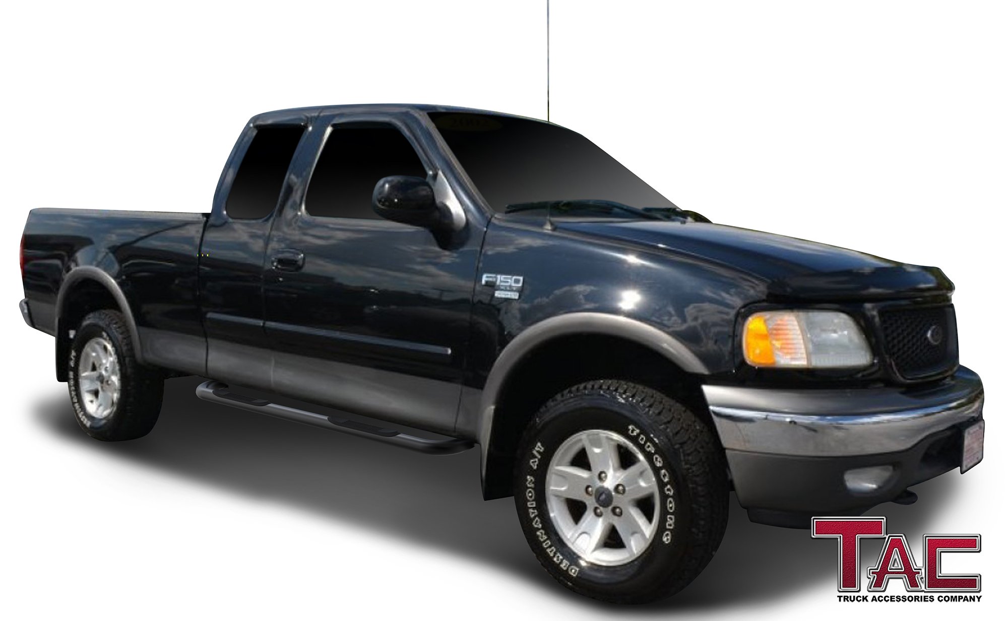 TAC Side Step Fit 1997-1998 F150/F250LD Super Cab 3 Door / 1999-2003 F150/F250LD Super Cab 4 Door (Incl. 04 Heritage) 3" Black Side Step Nerf Bars Step Rails Running Boards 2Pcs