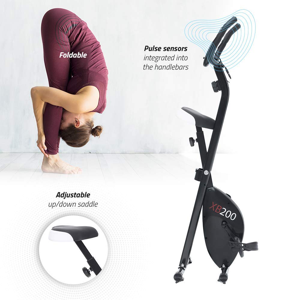 TechFit Folding Exercise Bike | Magnetic F-Bike | Home Recovery Cardio Trainer with Computer and Pulse Sensors
