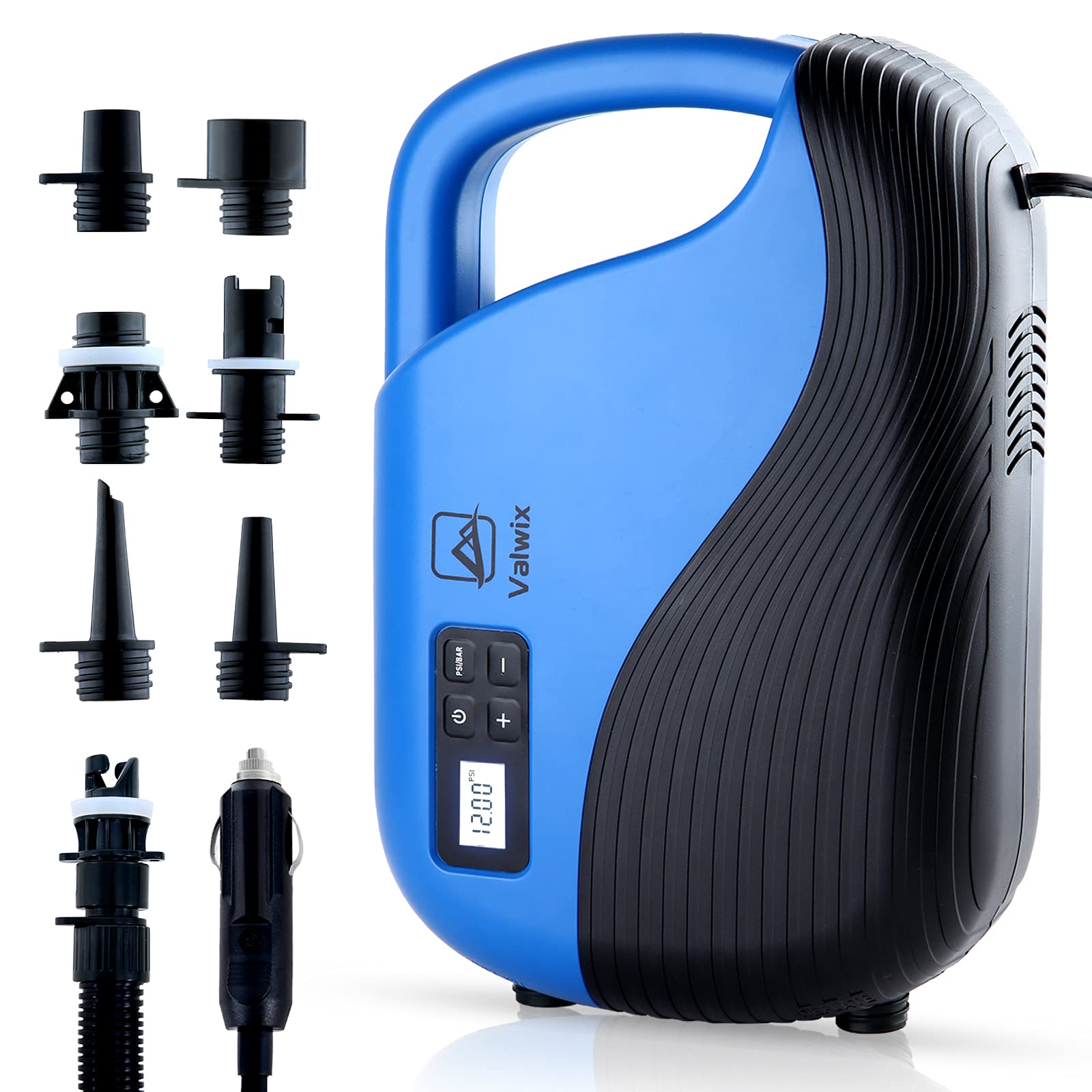 Valwix 20PSI High Pressure SUP Air Pump The Whale - Dual Stage Inflation/Deflation Electric Pump, Auto Cooling for Inflatable Stand Up Paddle Boards
