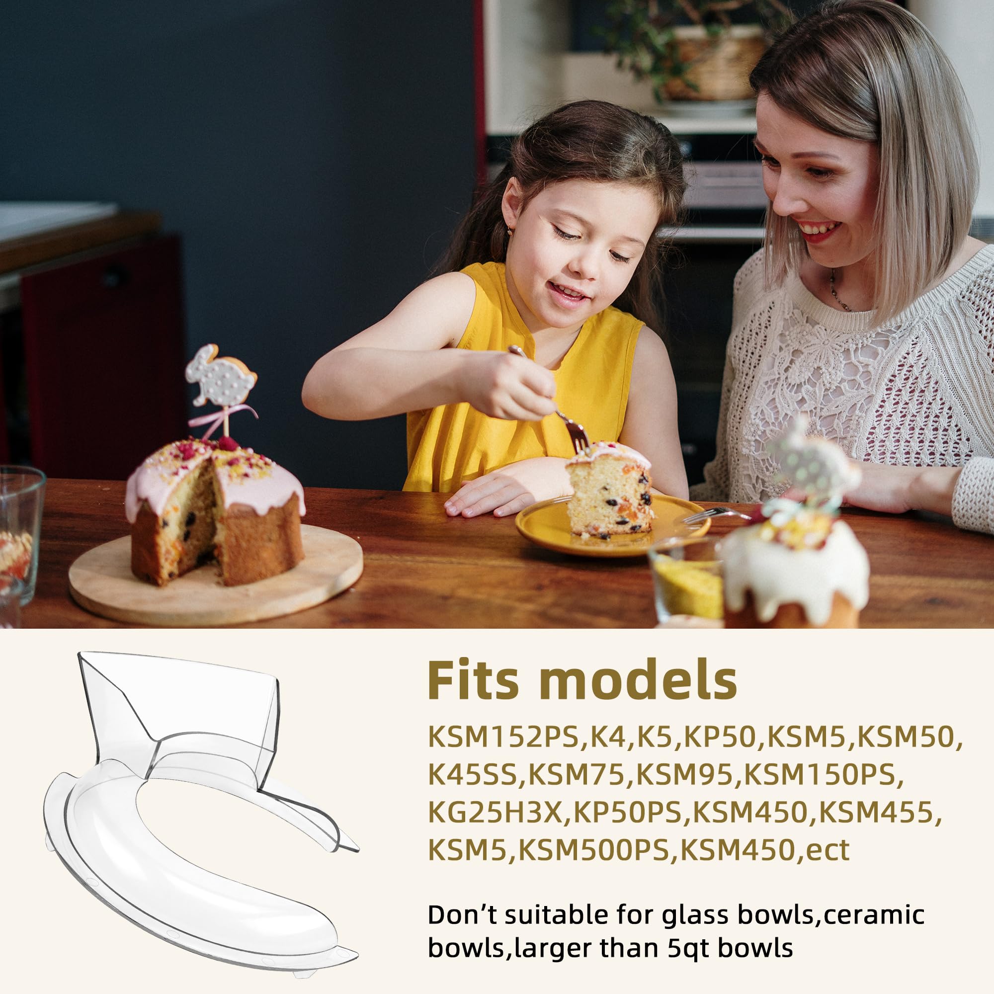 ππ₯ππ§ππππ KN1PS Mixer Pouring Shield with Snap Fit For Splash Guard Accessory of Kitchen 4.5&5 Quart Tilt-Head Stand Mixers or Kitchen Mixer Bowl,Replace W11298367 W11312468