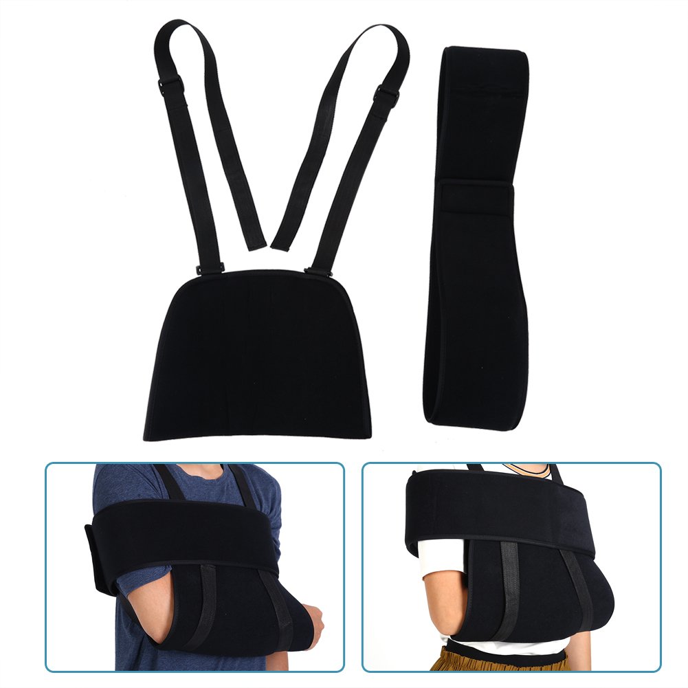 TMISHION Arm Support Sling Brace, Adjustable Arm Shoulder Support Sling Immobilizer Brace Fractured Arm Strap for Dislocated Fractured Humerus Humerus(L)