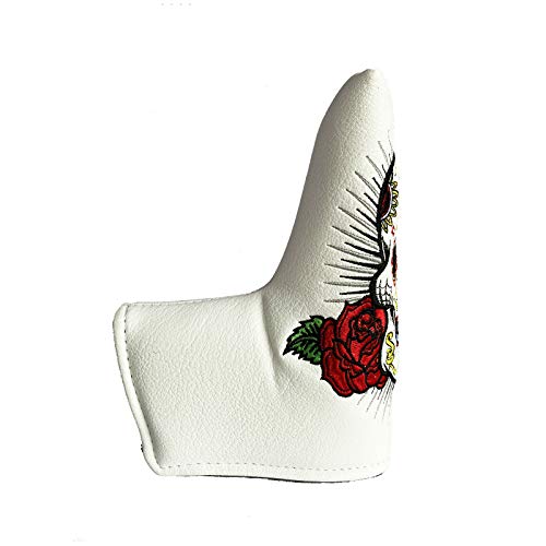 YopralGolf Golf Blade Putter Head Covers Halloween Rose Sugar Skull Magnetic Leather Golf Putter Headcover Fits Scotty Cameron Odssey Ping Taylormade