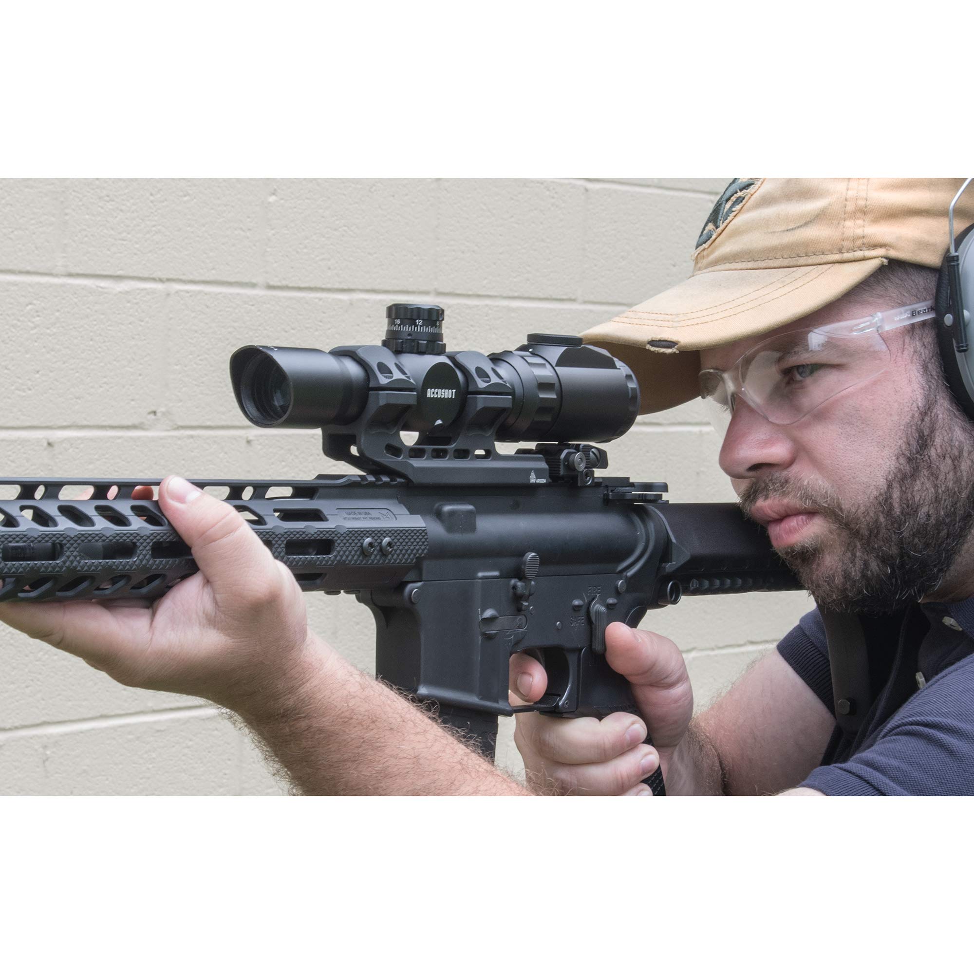 UTG Leapers Inc 1-8x28mm 30mm MRC Scope, IE, BG4 Reticle, with ACCU-SYNC, Black (SCP3-18IEBG4)