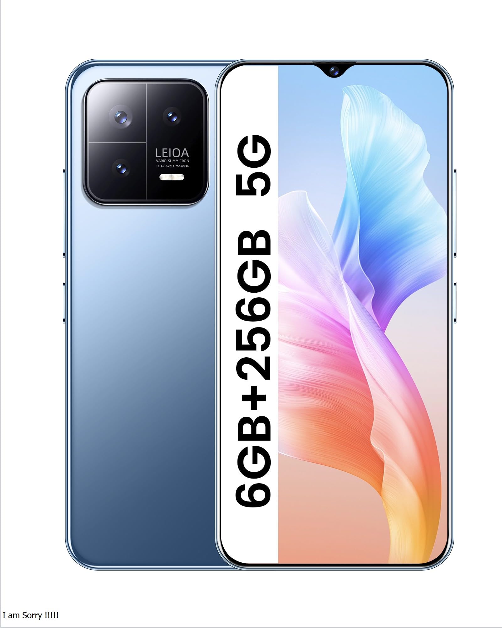 WV LeisureMaster M13 Pro Unlocked Cell Phone, 6+256GB Dual SIM Android 13 Mobile Phone with 256G Memory Card, 6.7" HD Screen Unlocked Smart Phones, Fingerprint Lock & Face ID, Black