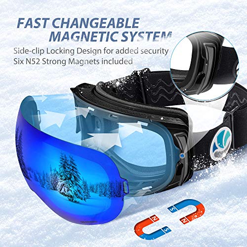 VANRORA Ski Goggles with Ski Helmet Black M