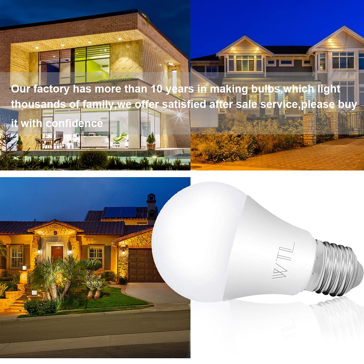 WTL A19 3 Way Bulb, 50/75/100W Equivalent (6W/10W/15W), 500/1200/1600LM, 3000K Warm White (2 Pack)