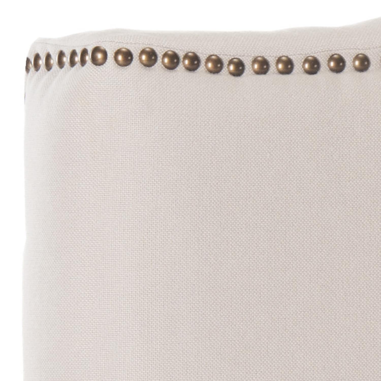 Safavieh Jeneve Taupe Headboard - Brass Nail Head
