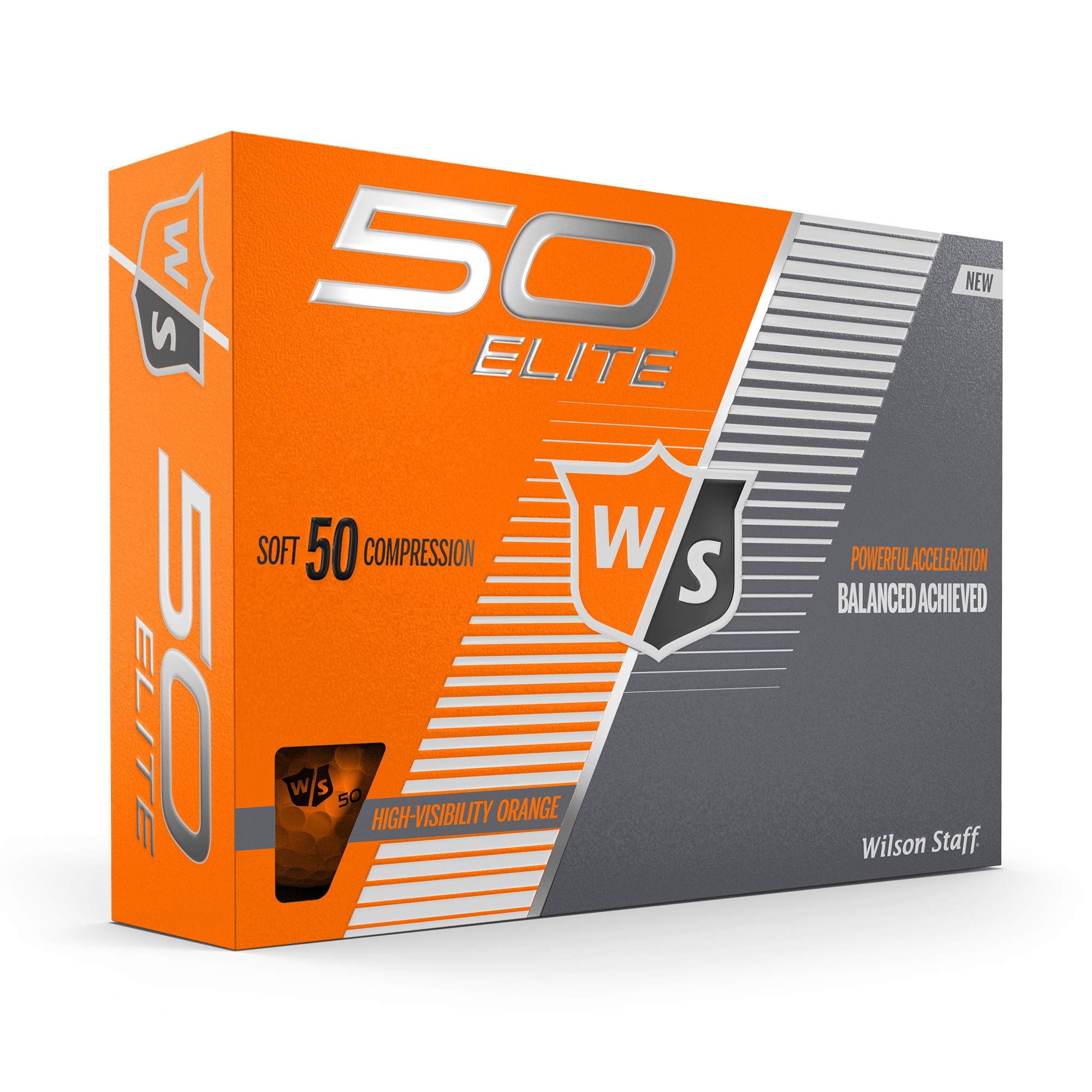 WILSON Staff Fifty Elite Golf Ball, Orange