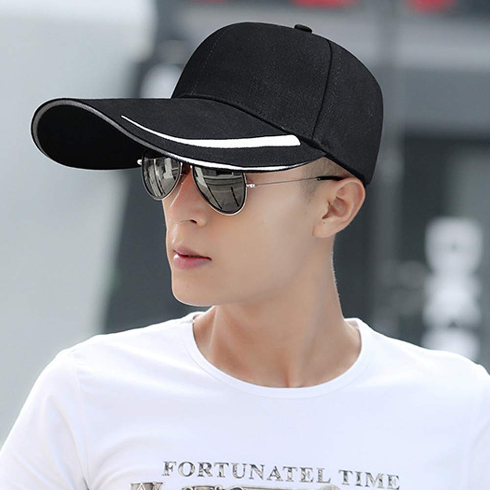YEKEYI Extra Long Bill 100% Washed Cotton Baseball Cap Lengthened Brim Sun Protection Hat Long Large Bill Cap Gray