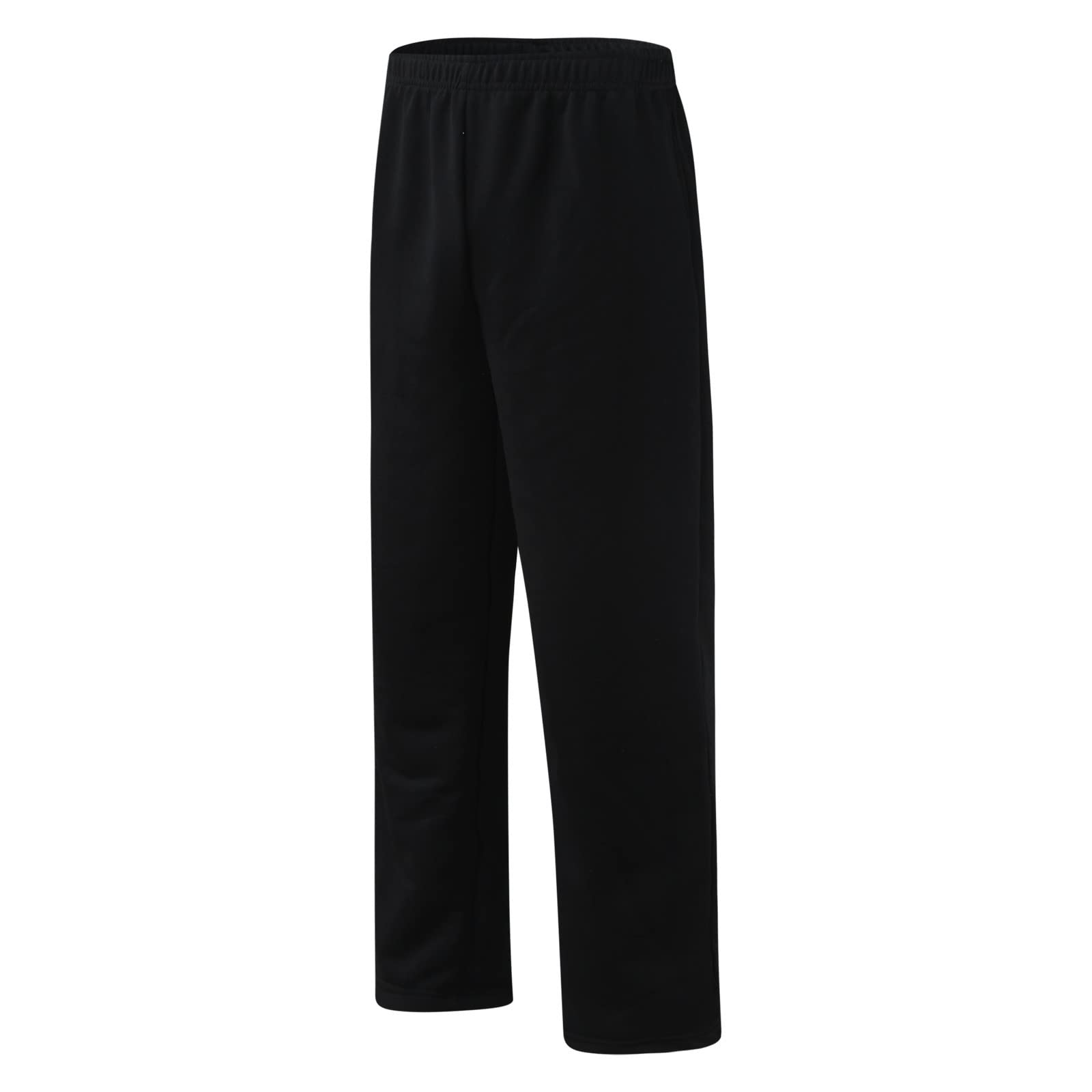 Sweatpants for Men Fall Winter Active Fleece Jogger Pants Drawstring Elastic Waist Warm Baggy Cargo Trousers 2023 Trendy A- Black