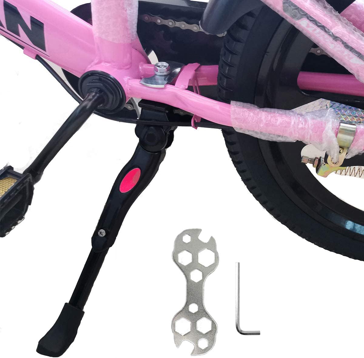 VECKUSON Kickstand for Kids Bike, Bicycle Kickstands Center Mount for 18 20 22 Inch Bicycles Adjustable Aluminum Alloy Kickstands for 18-22inch Mountain Bike/Road Bicycle/Adult Kid Bike/Sports Bike