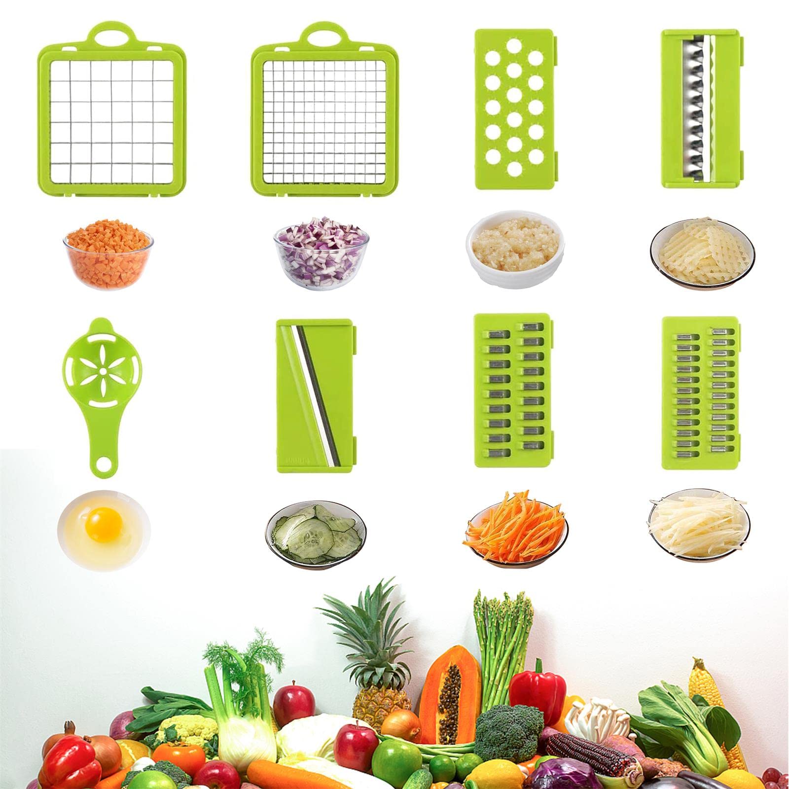 Upgrade 14-in-1 Large and Safe Chopper Vegetable Cutter,Onion Chopper,Veggie Chopper,Chopper,Food Chopper,Food Chopper Manual Hand,Vegetable Slicer,Vegetable Chopper,Kitchen Gadgets,Vegetable Cutter