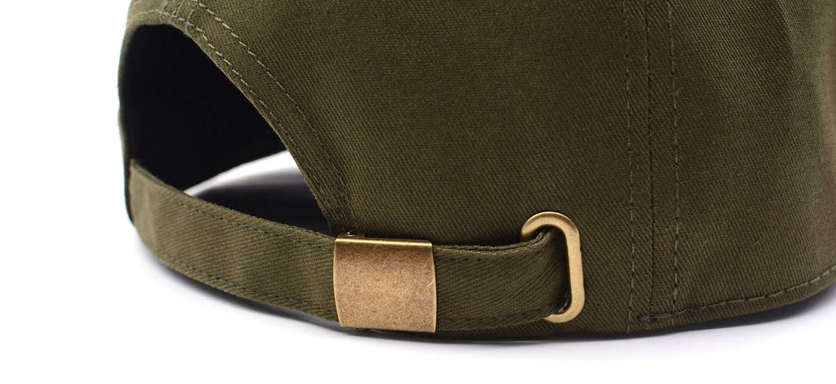Uphily Olive Drab OD Green USA American Flag Flat Brim Bill Hat - High Profile Patriotic Snapback Baseball Cap for Men or Women
