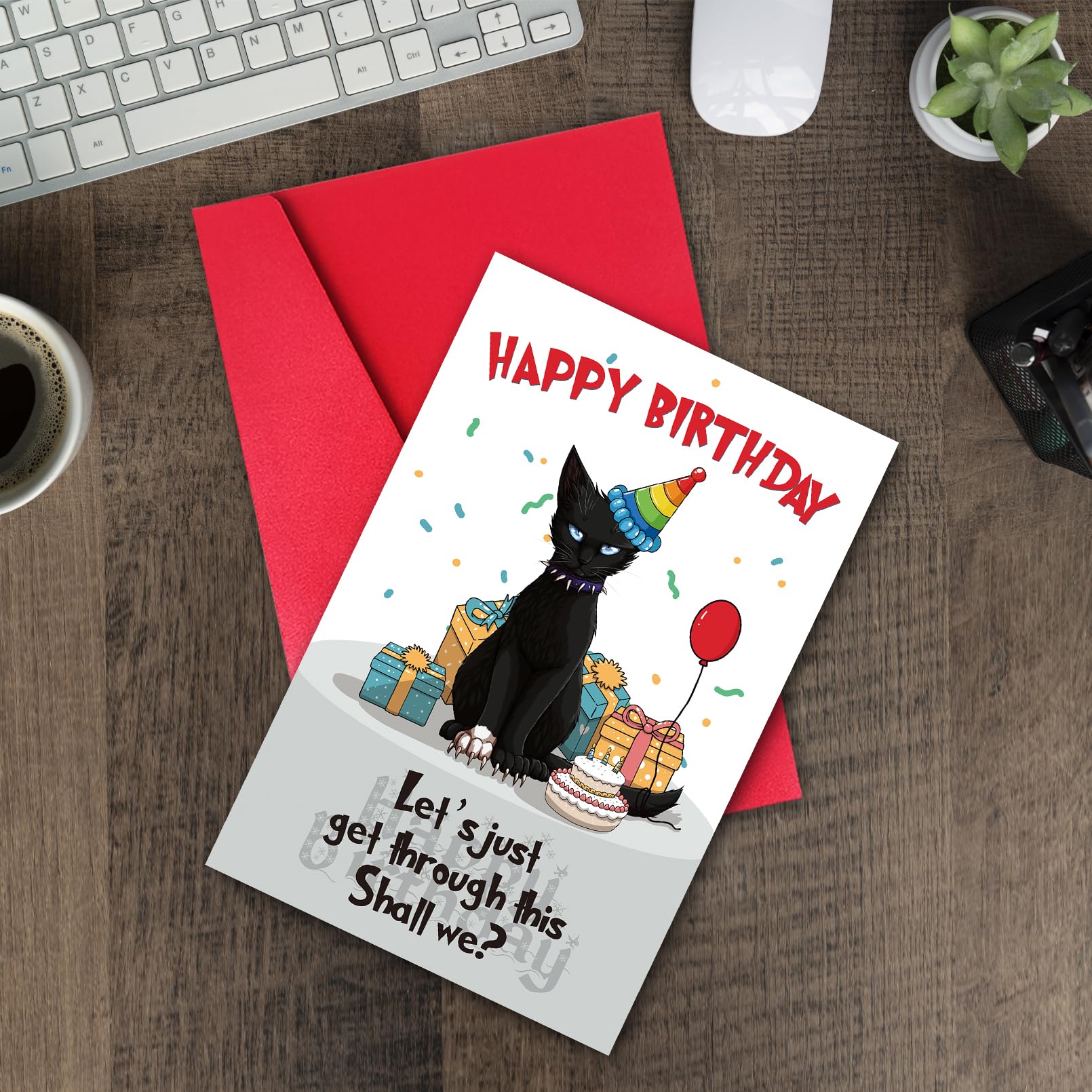 TQDaiker Funny Birthday Card for Cat Lovers, Cute Bday Card for Him Her