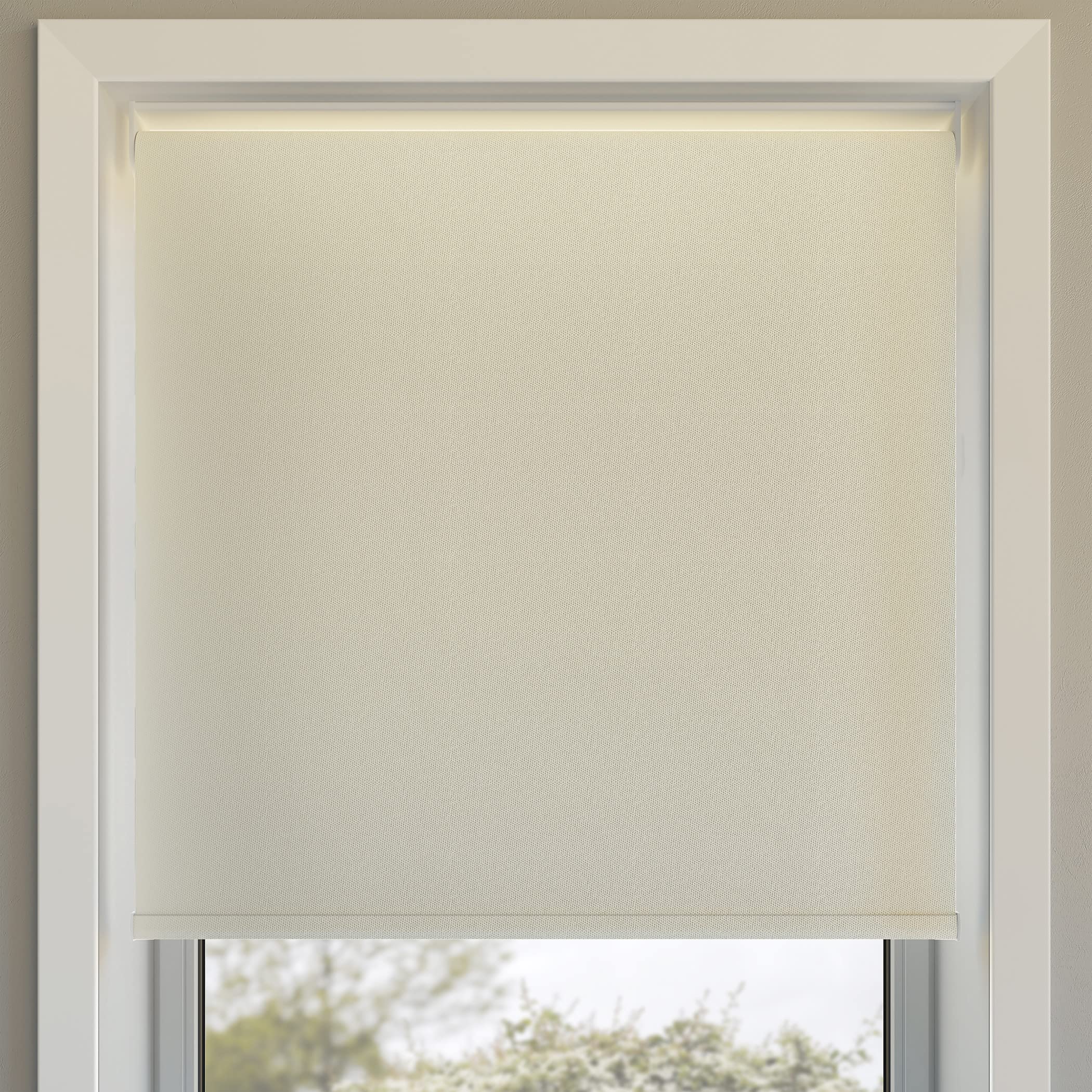 Sun Zero Lodi Textured Total Blackout Cordless Roller Shade, 34" x 72", Navy Blue