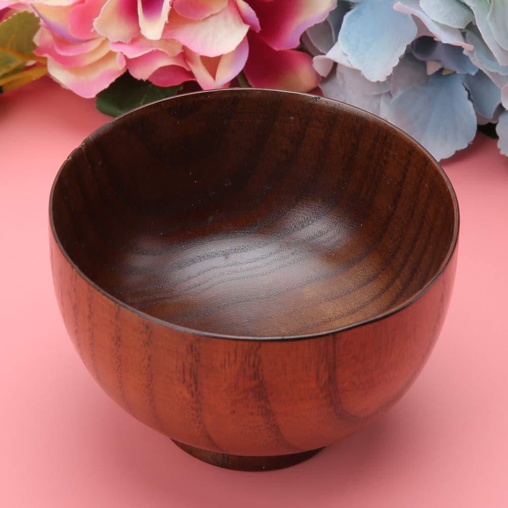 Yosoo Wooden Sauce bowl, Fruit Salad Noodles Rice Dining Bowl, Soup Food Container Tableware for Kitchen houseld Use (Diameter 10cm)